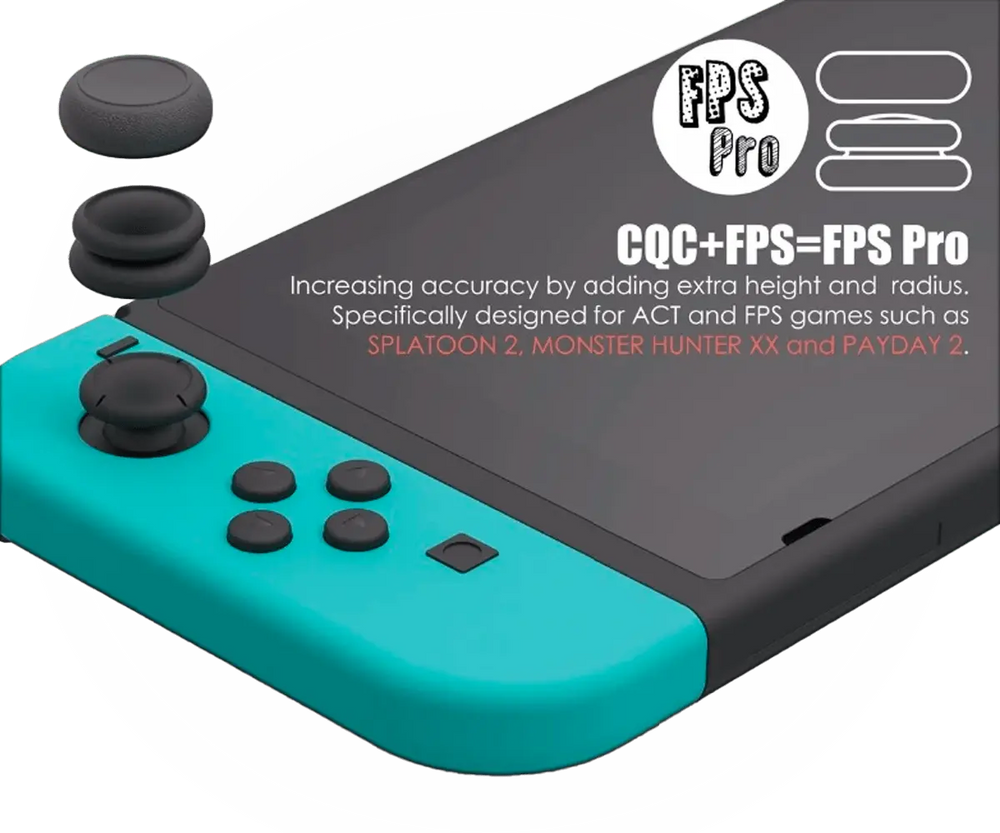 SKIN, CQC & FPS ANALOG GRIPS SET FOR NINTENDO SWITCH JOY-CON CONTROLLER ...