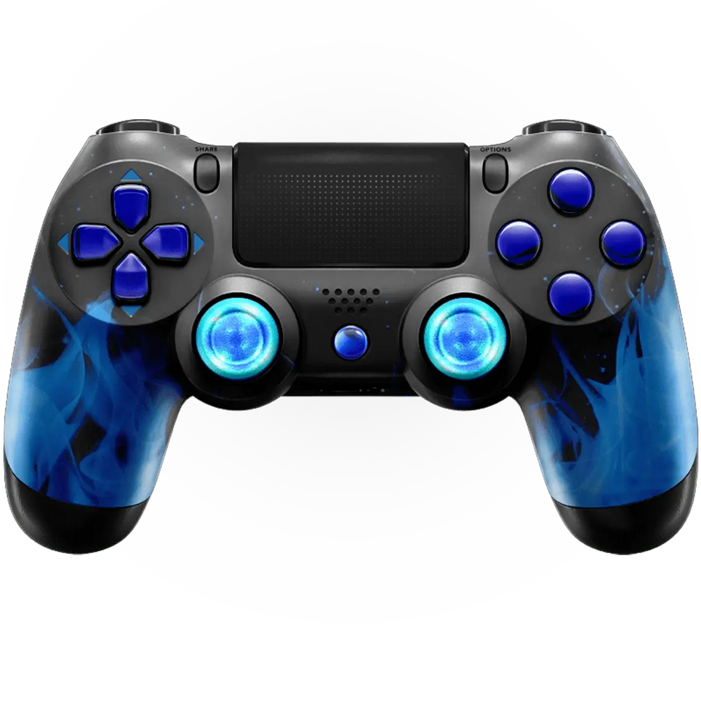 MODDEDZONE BLUE FIRE PS4 CUSTOM MODDED CONTROLLER | MODDEDZONE