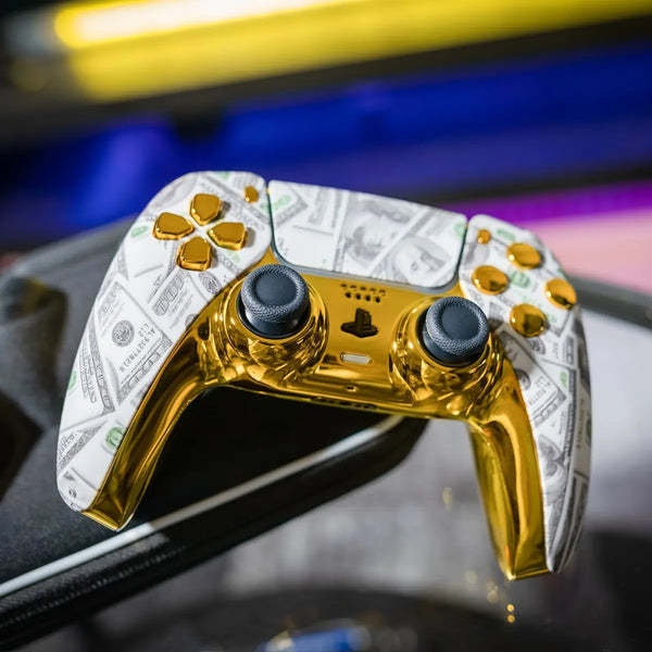 GOLD MONEY PS5 CUSTOM MODDED CONTROLLER | ModdedZone